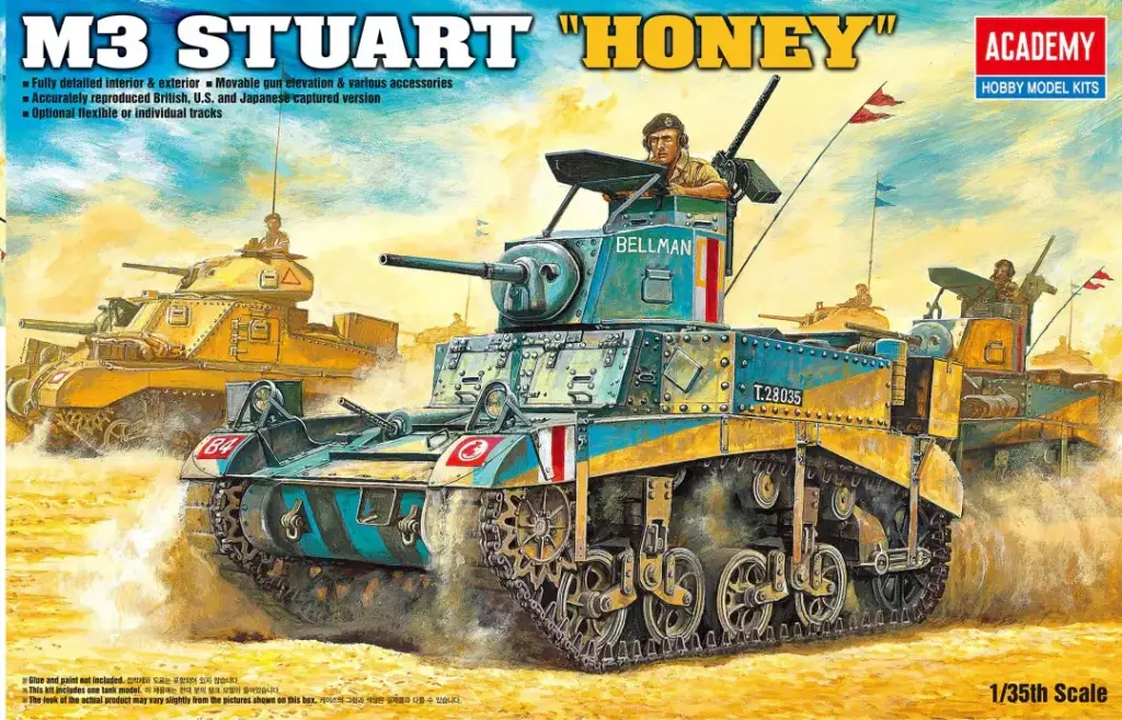 Academy : M3 STUART "HONEY" | Hobby2000 Modélisme